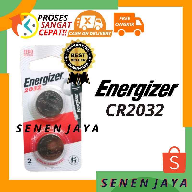 Jual Baterai CR2032 Energizer 3V 1PCS Lithium Cell Battery Batre Kancing CR2032 Energizer ...