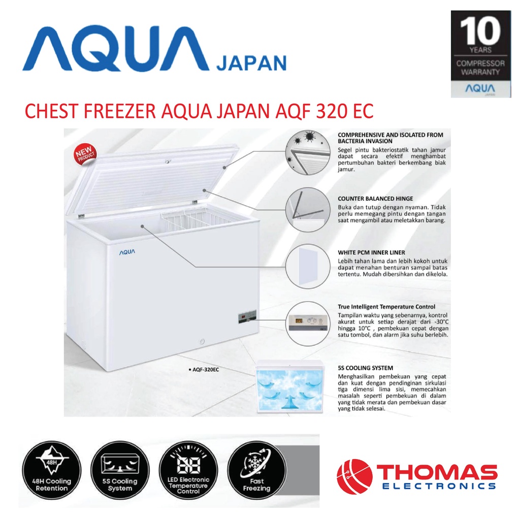 Jual Chest Feezer Box AQUA JAPAN AQF 320 EC Freezer Aqua AQF320EC GARANSI RESMI | Shopee Indonesia
