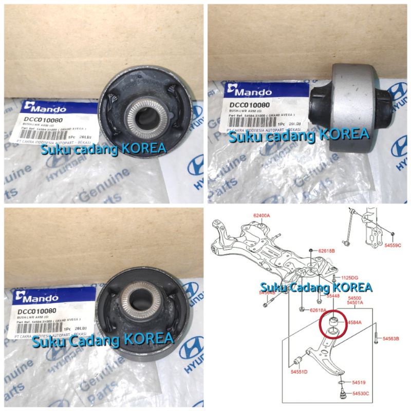Jual Bush lower arm bushing arm besar roda depan hyundai Grand Avega ...