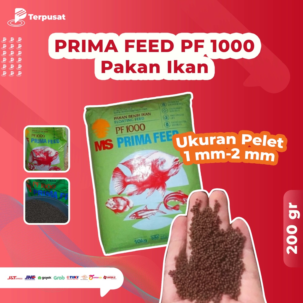 Jual Per 200 Gram PRIMA FEED PF 1000 Makanan ikan Pakan Ikan Pelet ikan ...