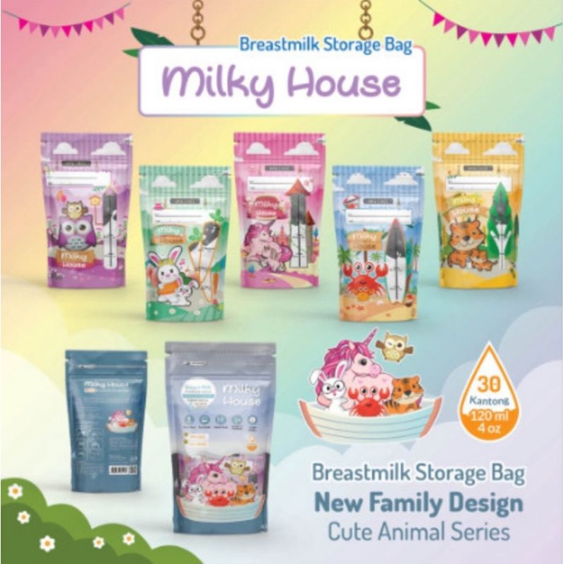 Jual Milky House Breast Milk Bags 120 ml - Isi 30 Kantong ASI Kapasitas muat sampai 150ml ...