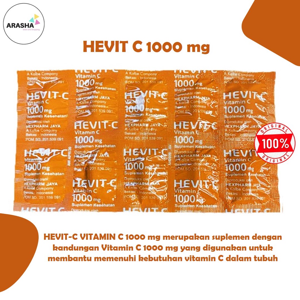 Jual HEVIT-C VITAMIN C 1000 MG Suplemen Kebutuhan Viamin C Dalam Tubuh ...