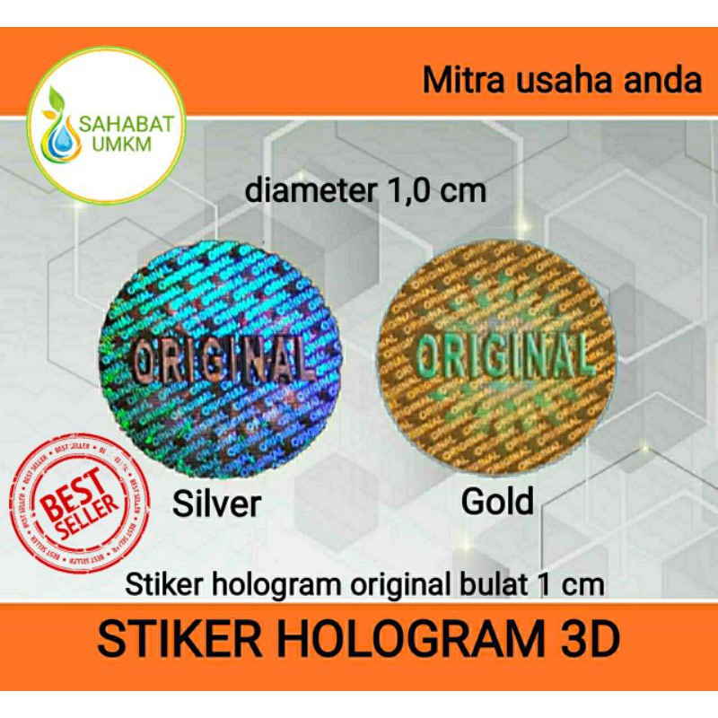 Jual STIKER HOLOGRAM SEGEL 3D ORIGINAL - bulat 1 cm motif rusak sarang ...