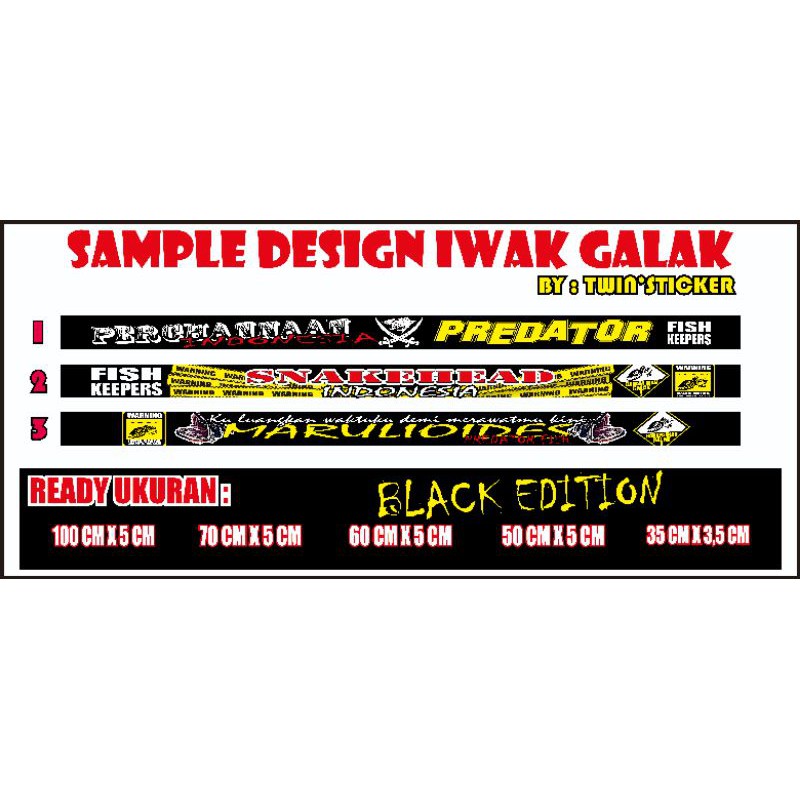 Jual Stiker Aquarium Predator Ikan Channa Belakang Hitam Iwak Galak ...