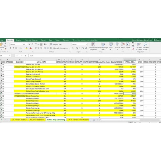 Jual Database barang minimarket program Kasir Format Excel | Shopee ...