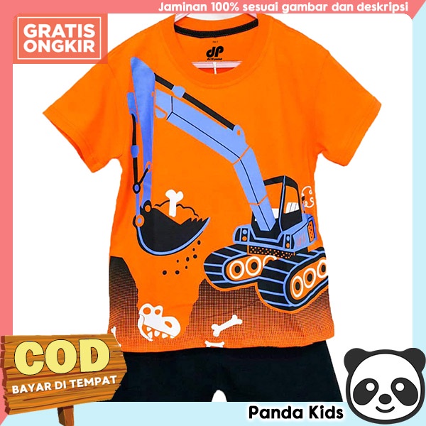 Jual Setelan Kaos Anak Laki-Laki Lengan Pendek Motif Beco Orange 1 - 10 Tahun - Panda Kids ...