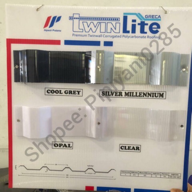 Jual Twinlite greca atap genteng polycarbonate pvc 6mm | Shopee Indonesia