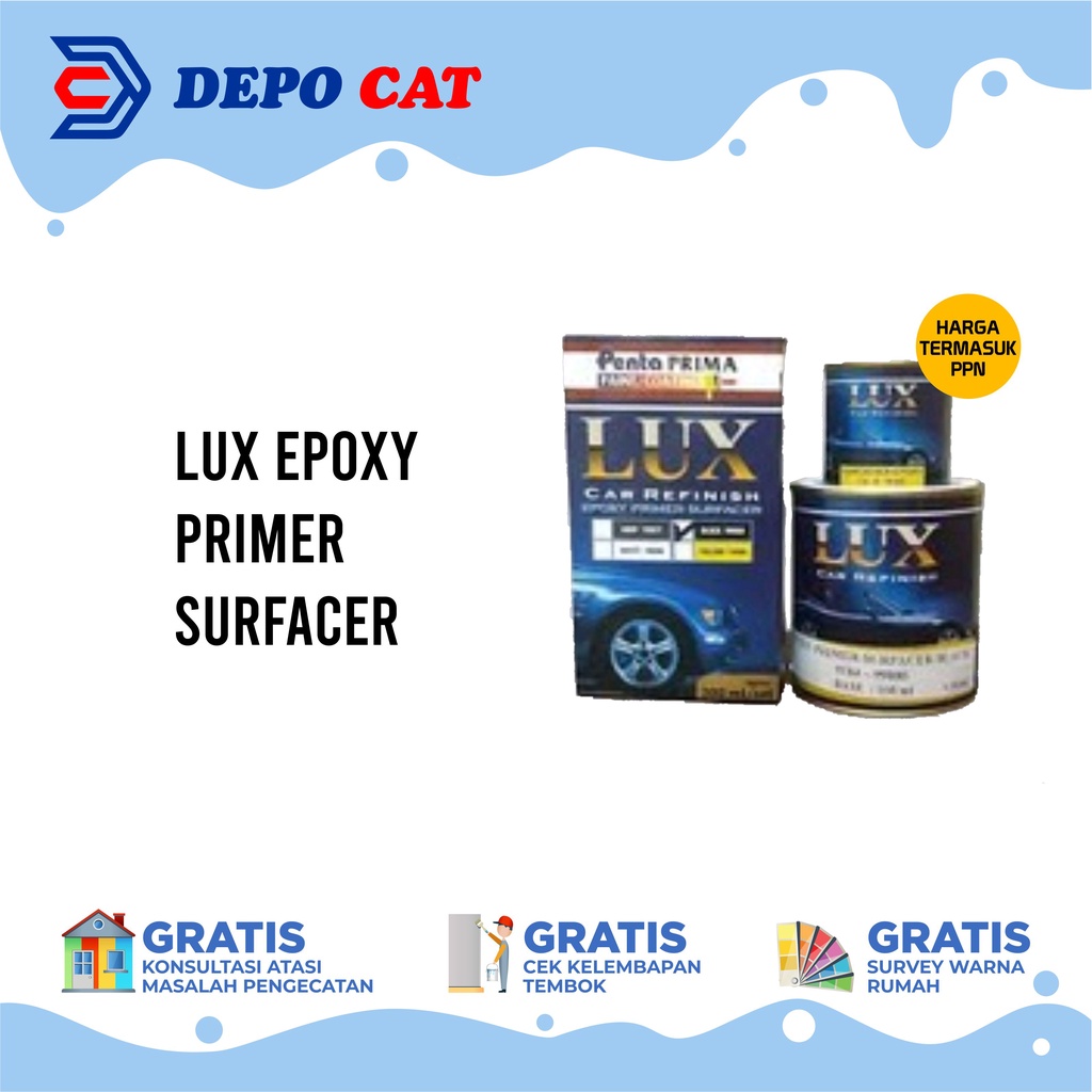 Jual LUX EPOXY PRIMER SURFACER GREY 200MLSET | Cat Epoxy Untuk Kayu ...