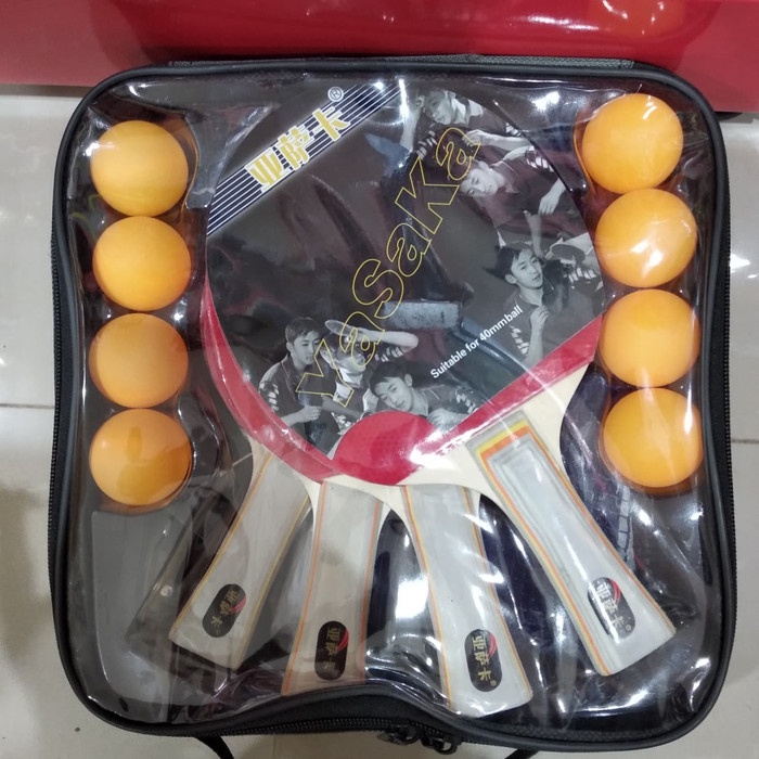 Jual TENIS-RAKET- BAD TENIS MEJA PINGPONG YASAKA ISI 4 BAD DAN 8 BOLA ...
