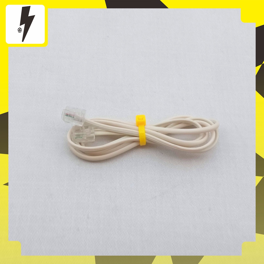Jual Kabel Line Konektor RJ11 2Pin 1m Conector RJ-11 6P2C 1 Meter ...
