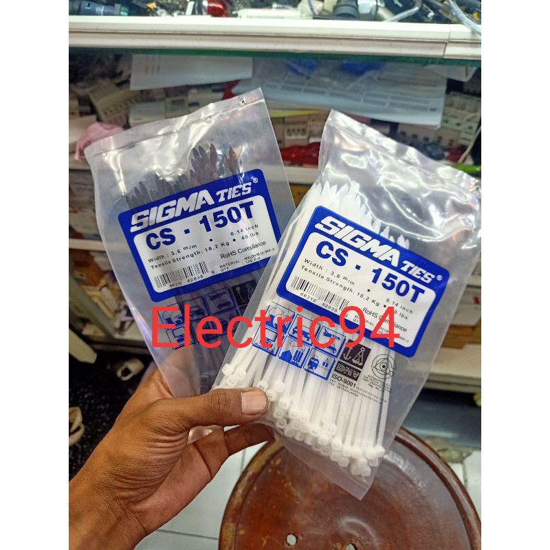 Jual kabel ties 15cm Sigma ties CS-150T Hitam / Putih | Shopee Indonesia
