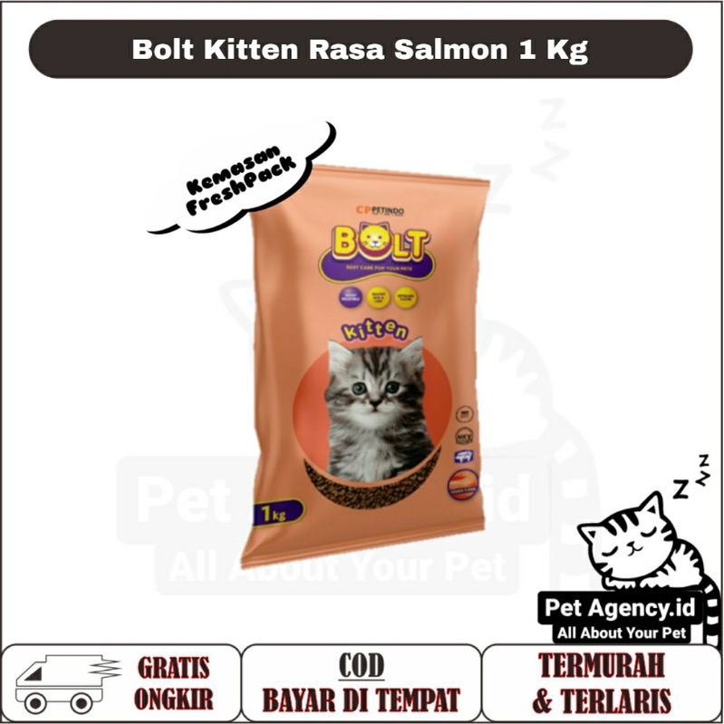 Jual Makanan Pakan Kucing Bolt Kitten Rasa Salmon 1 Kg | Shopee Indonesia