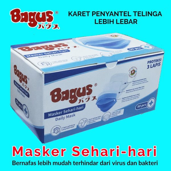 Jual Masker Earloop Merk Bagus 3 Ply Isi 50 pcs daily Surgical Mask ...