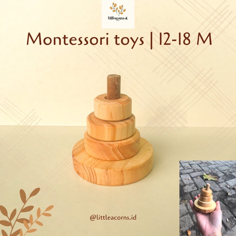 Jual Little Acorns - Montessori dowel - Montessori Discs on Horizontal ...
