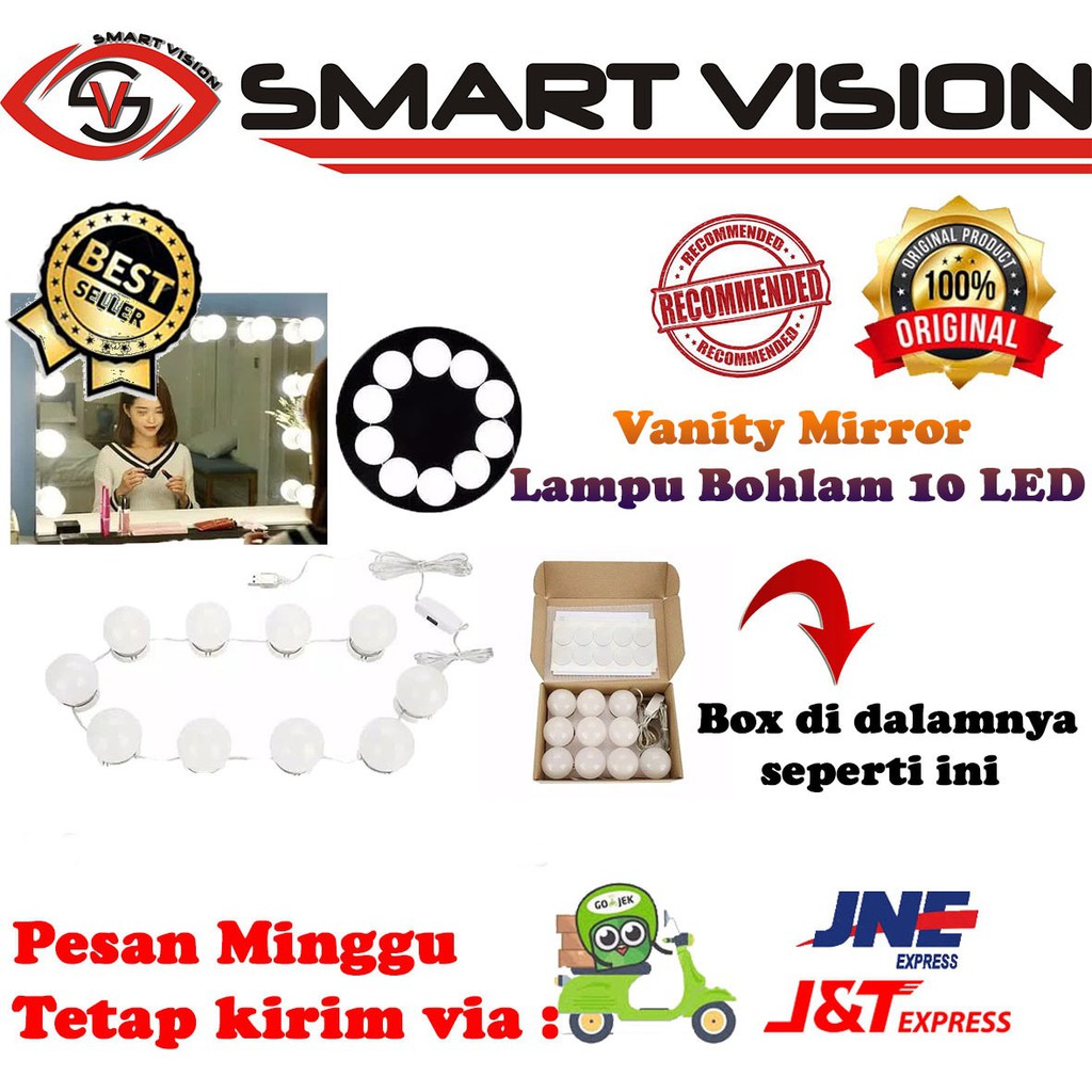 Jual Jakarta!! Lampu Vanity mirror lights light bohlam 10 Led meja rias ...