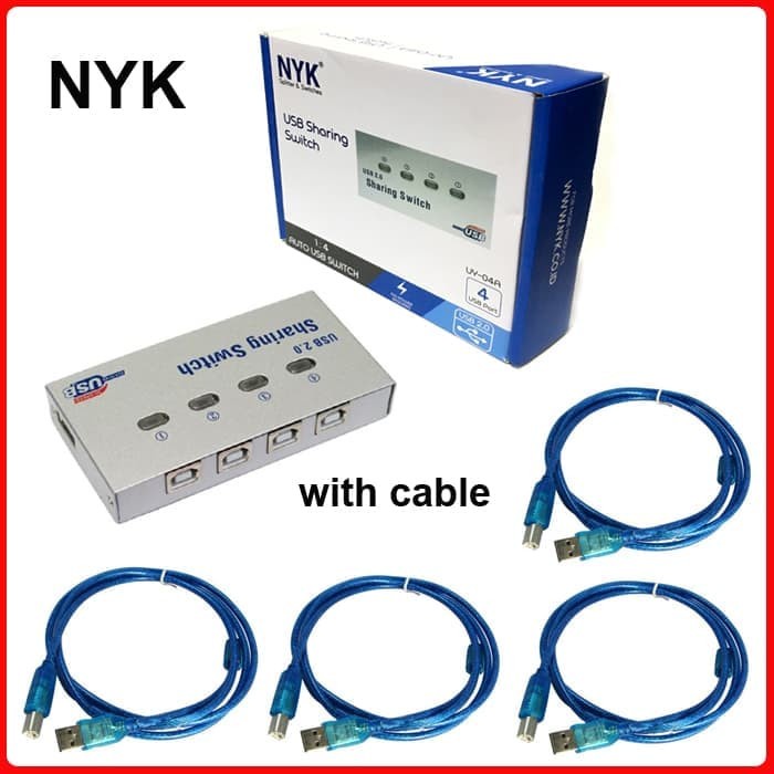Jual USB Auto Switch Printer 4 Port dan KABEL | Shopee Indonesia