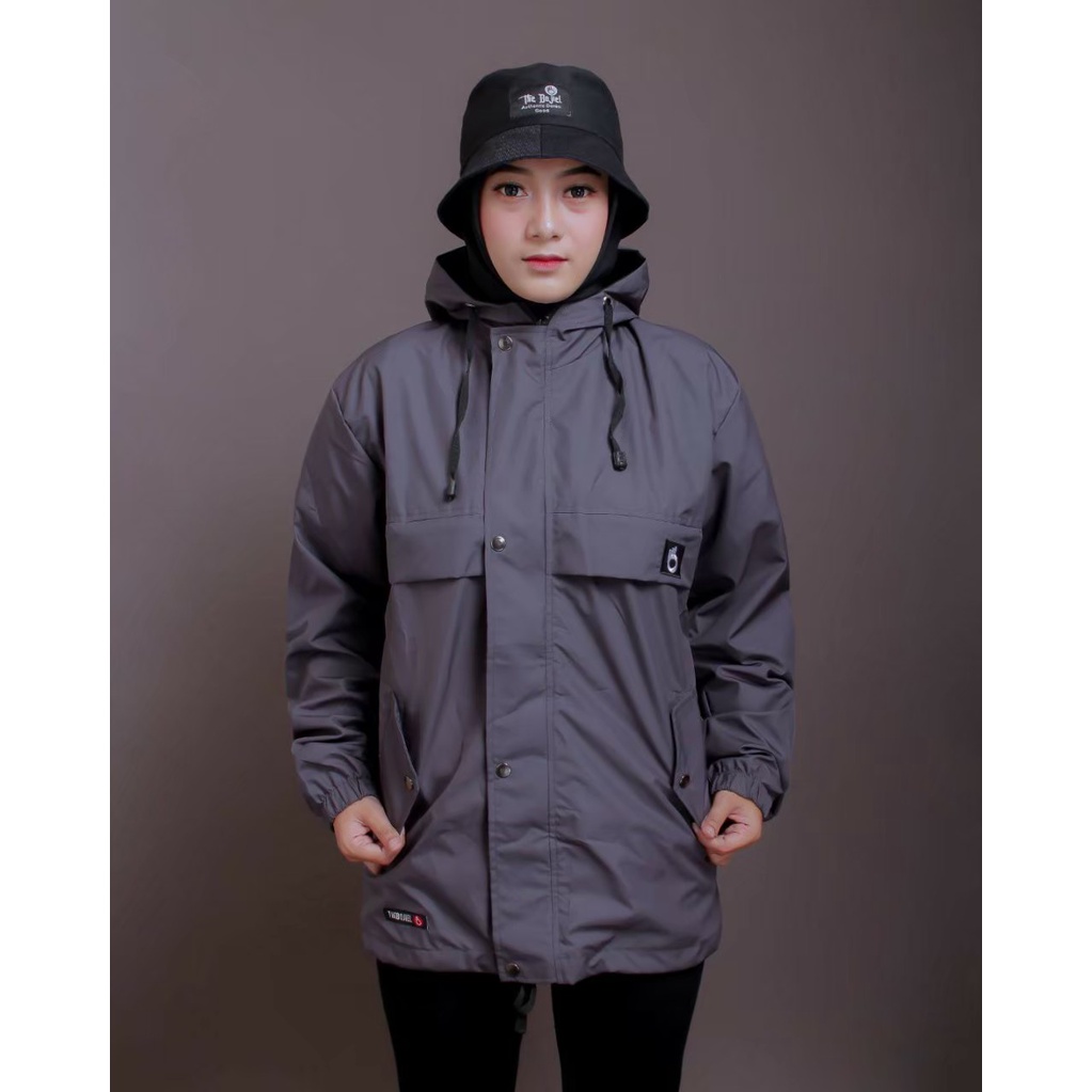 Jual JAKET PARASUT PRIA WANITA WATERPROOF MODEL HOODIE OUTDOOR JAKET ...