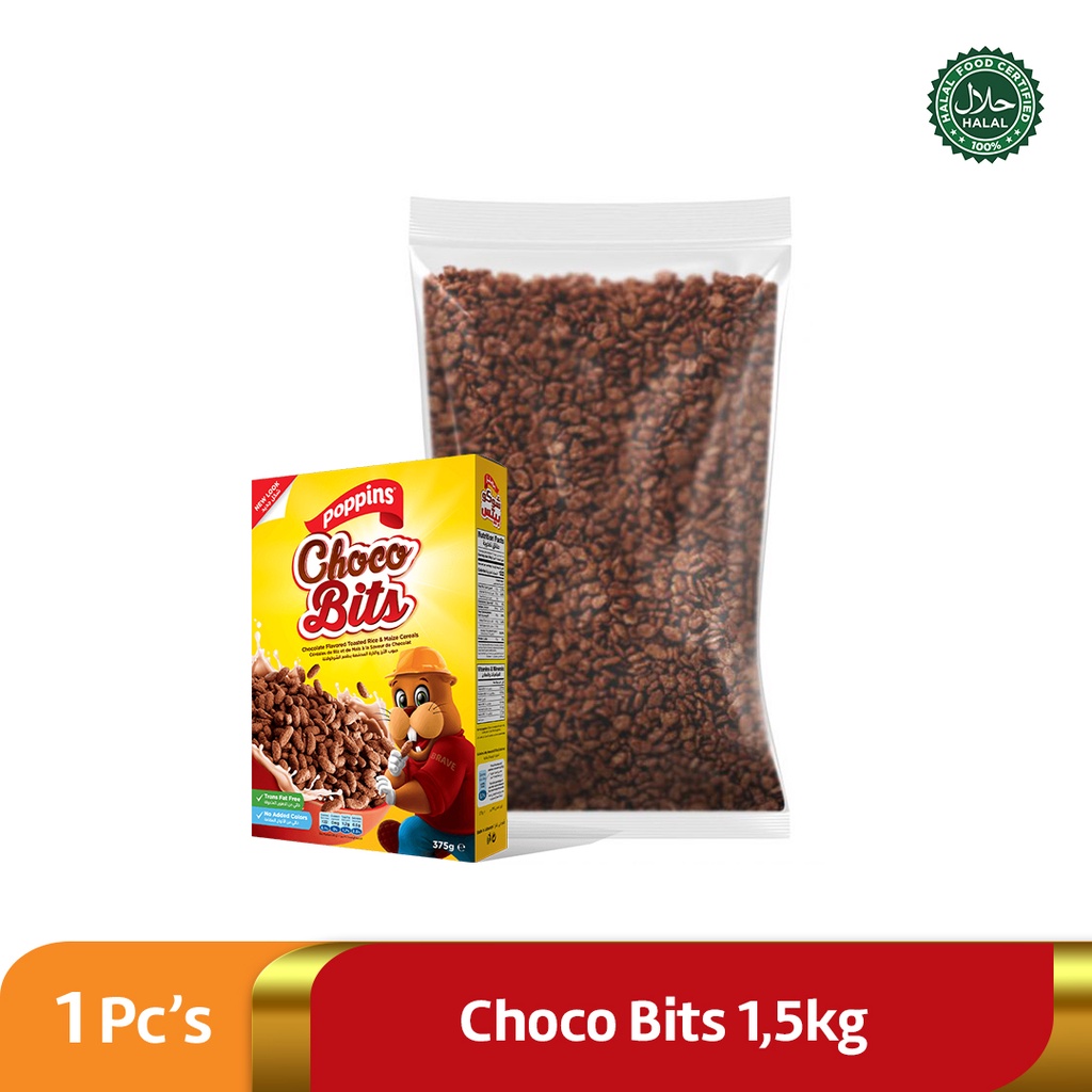 Jual Poppins Choco Bits 1,5kg Cereal / Rice Krispie Coklat Sereal ...