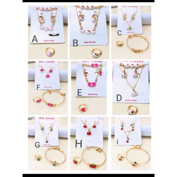 Jual Samk245. Perhiasan xuping set anak anak lapis emas (kalung+anting ...