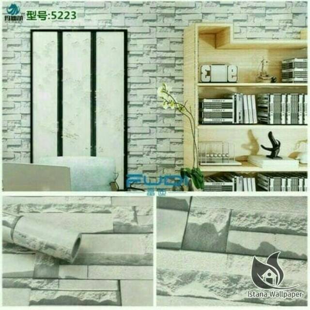 Jual Wallpaper sticker dinding motif bata 3D 10x45cm | Shopee Indonesia