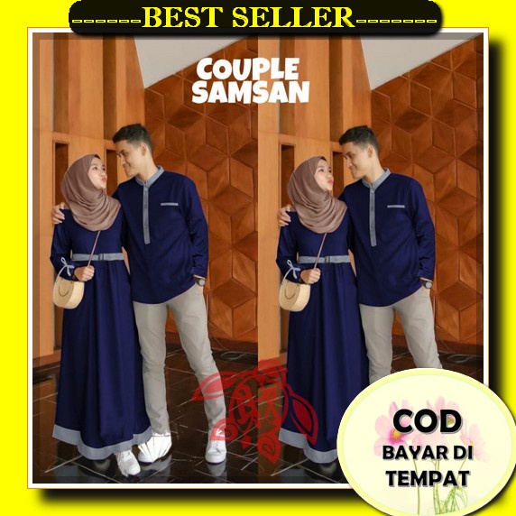 Jual Gamis Couple Pasangan Muslim Terbaru 2022 Model Kekinian Tunangan ...
