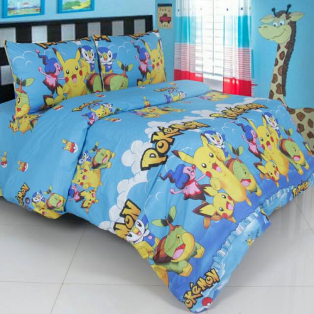 Jual Sprei Katun Wina 100x200x20 - Pokemon (biru) | Shopee Indonesia