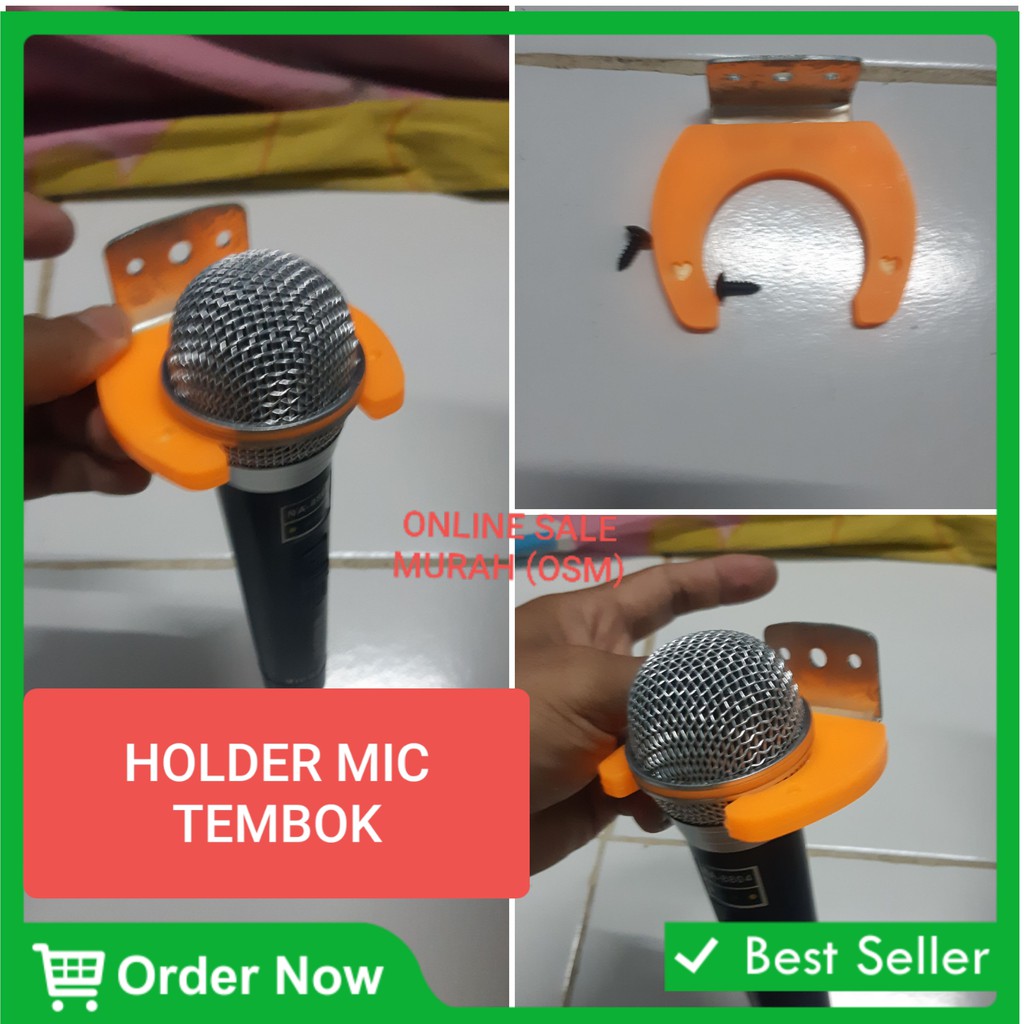 Jual GE151 Holder mic besi tembok dinding stand mik wall microphone ...