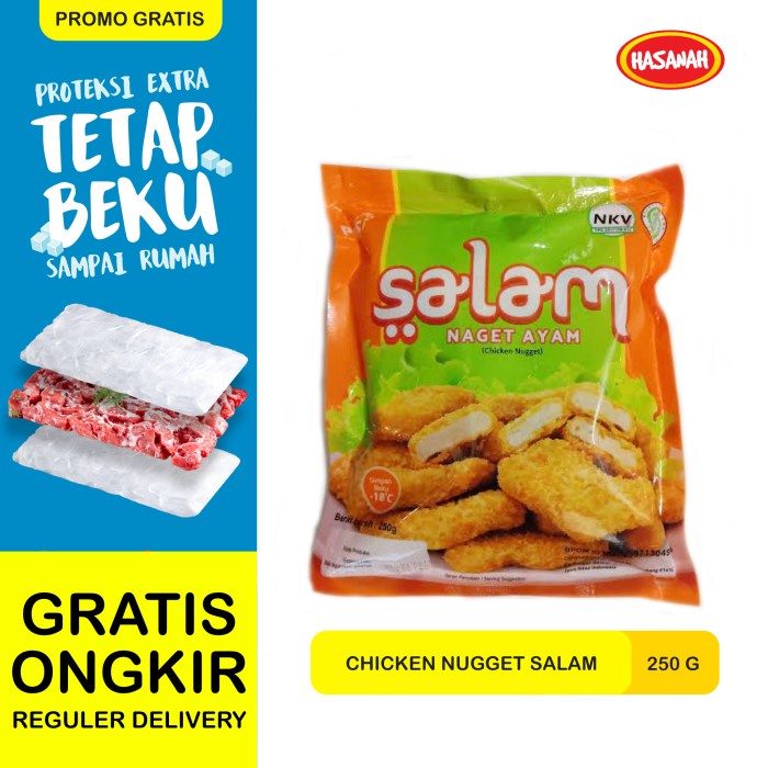Jual Chicken Nugget Salam Naget Ayam 250 500 Gr Frozen Food Halal | Shopee Indonesia