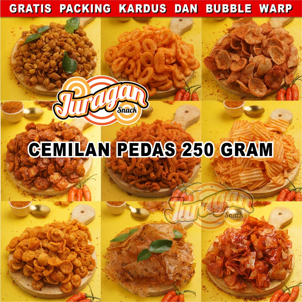 Jual SNACK KILOAN PEDAS 250 GRAM makanan ringan jajanan cemilan camilan ...