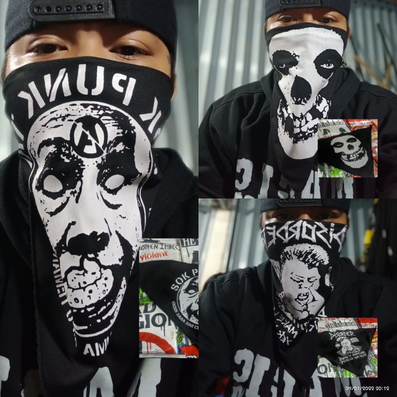 Jual selayer,bandana,salyer band punk,masker band punk,slayer segitiga ...