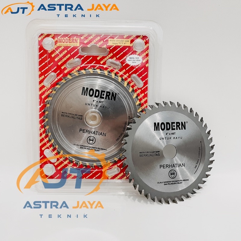 Jual MODERN Mata Gergaji Kayu Circular Saw TCT 4 Inch x 40T Mata Baja / Mata Pisau Serkel ...
