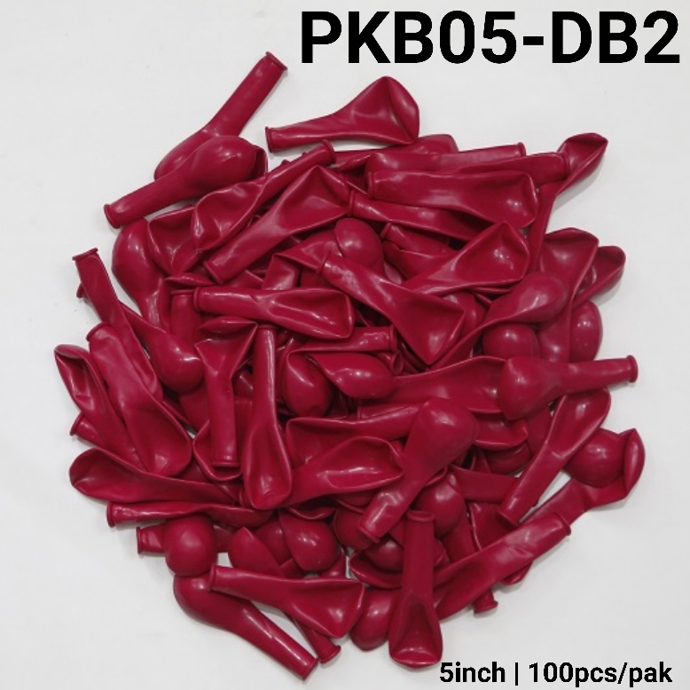 Jual PKB05-DB2 Balon latex 5 inch 1 pak 100 doff merah muda dark pink ...