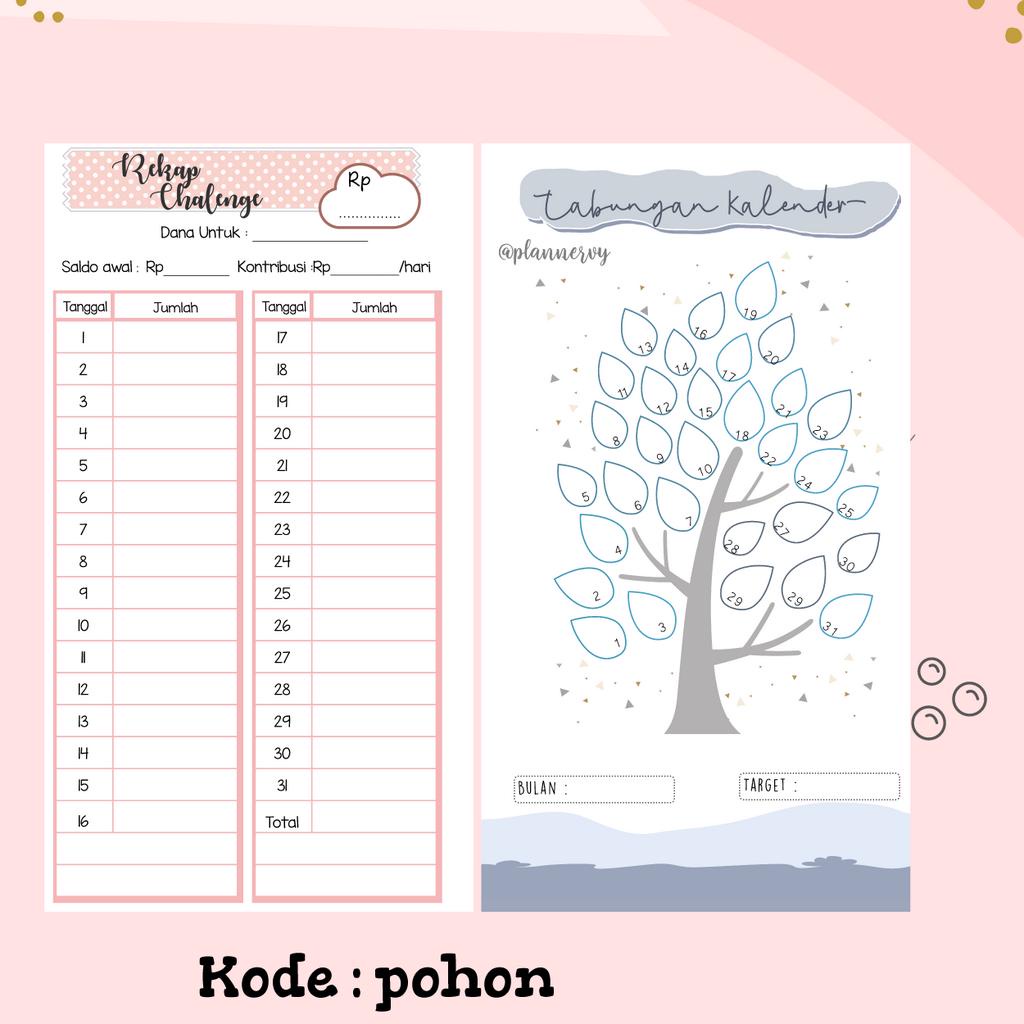 Jual TABUNGAN KALENDER LOOSE LEAF ISI BINDER | Shopee Indonesia