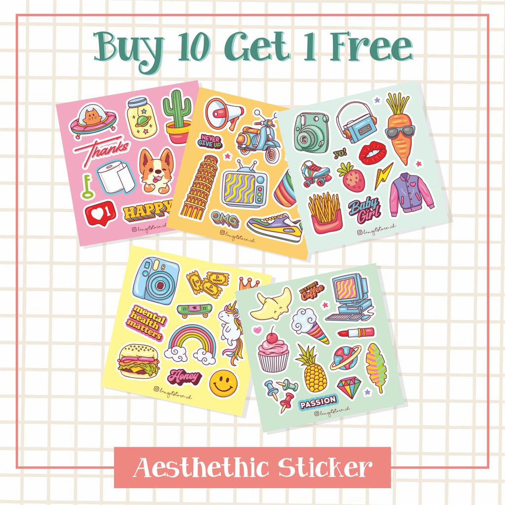 Jual AESTHETIC STICKER / STIKER ESTETIK / STIKER TUMBLR / STIKER HP ...