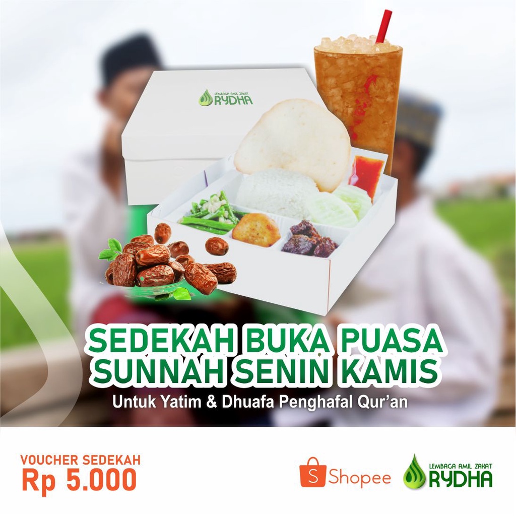 Jual LAZ RYDHA – Sedekah Buka Puasa Sunnah Senin Kamis [5.000] | Shopee Indonesia