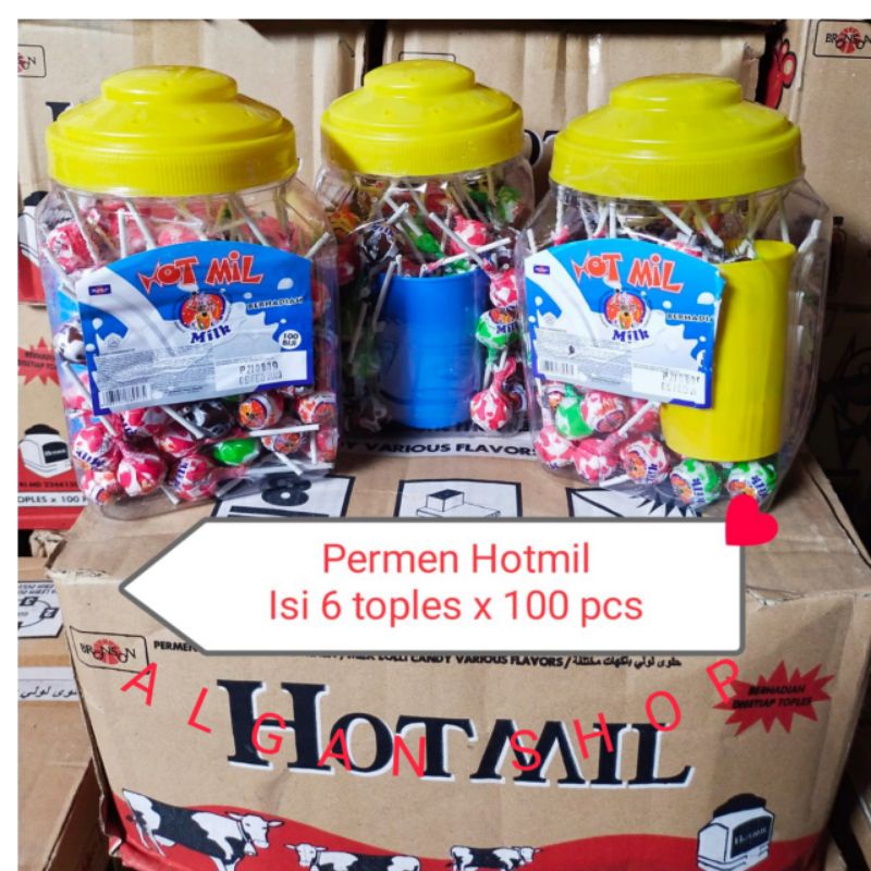 Jual Permen Hotmil Milk 1 Toples Isi 100 Pcs Hot Hot Pop Kaki Lolli ...