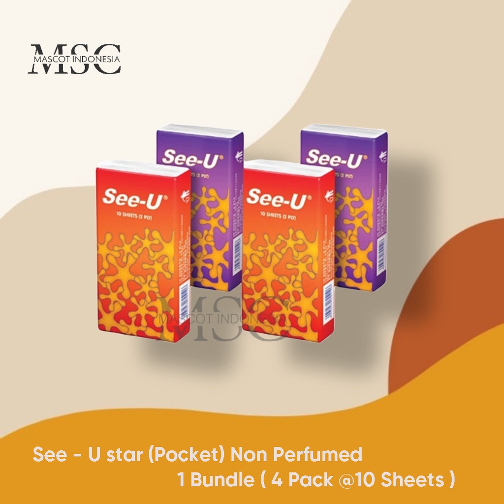 Jual See U Tissue Saku Pocket Bundle 4 pack @1 Pack isi 10 Sheets Tisu ...