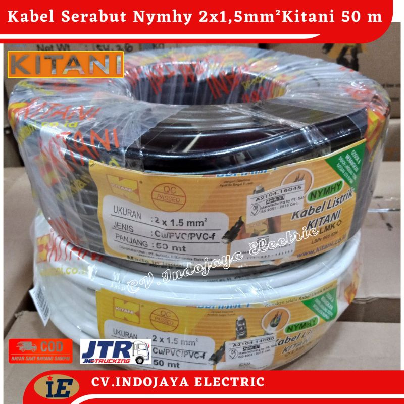 Jual Kabel Serabut Nymhy 2x1,5 Kitani Kabel Panjang 50 Meter Kabel Listrik Serabut | Shopee ...