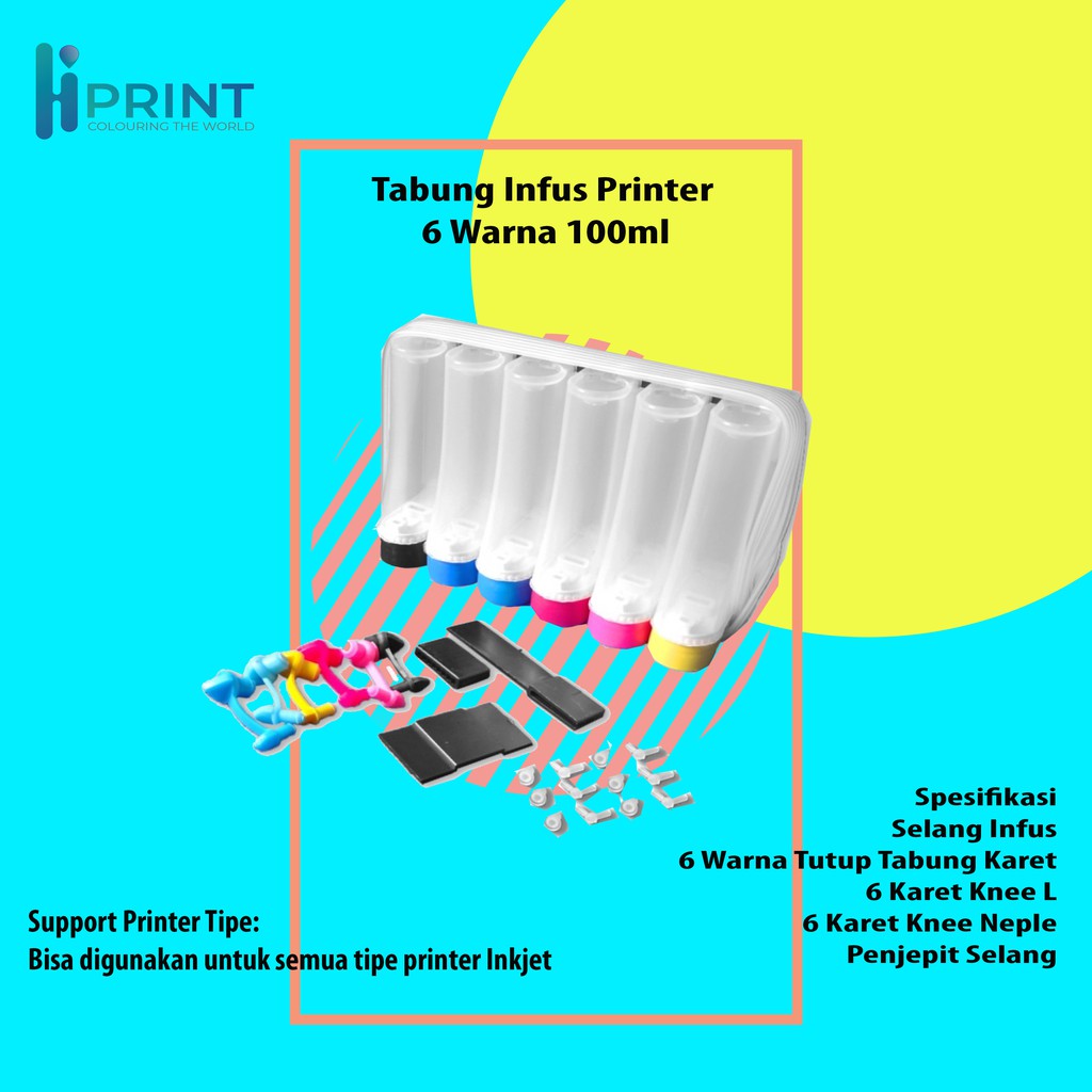 Jual Tabung Infus 6 Warna, Tabung Modif 6 Jalur, Tabung CISS 6 Warna ...