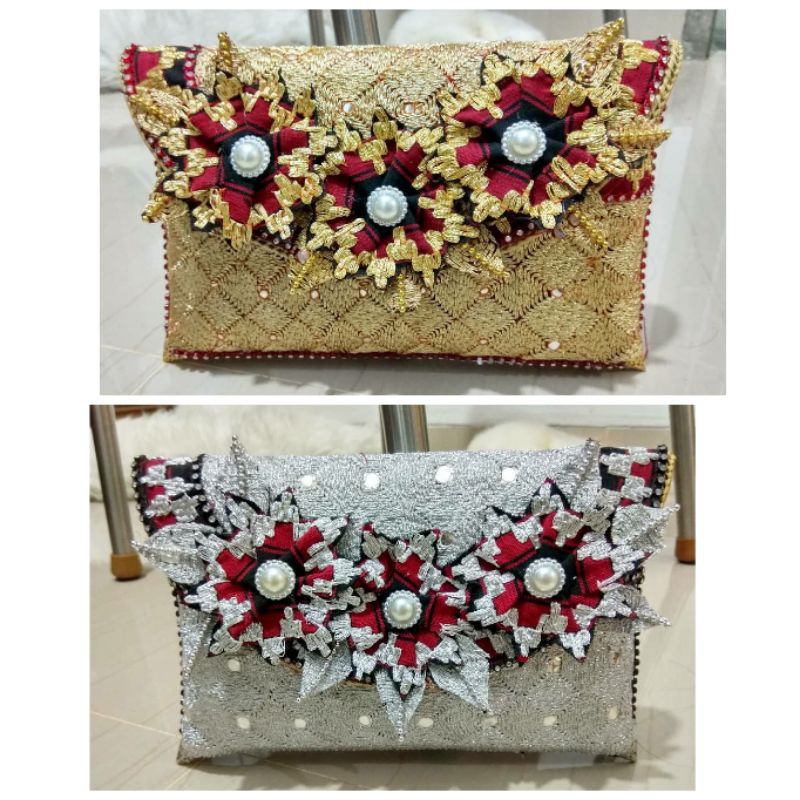 Jual Clutch tas dompet tapis pesta cantik unik | Shopee Indonesia