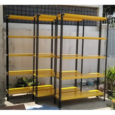 Jual Rak Besi Siku 30×120×200cm 5 susun dan kaki karet - Kuning ...