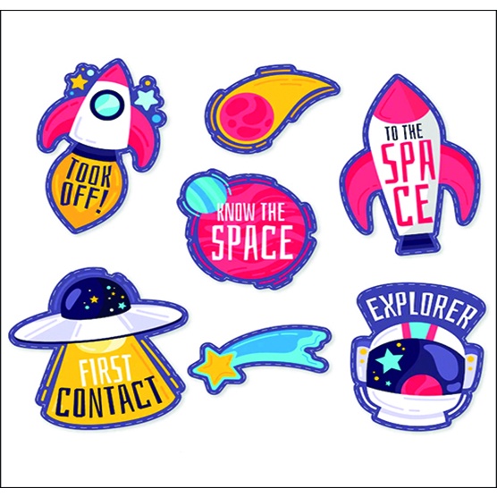 Jual [Astronot Series] MINI Astronot Sticker Aesthetic | Sticker Case ...