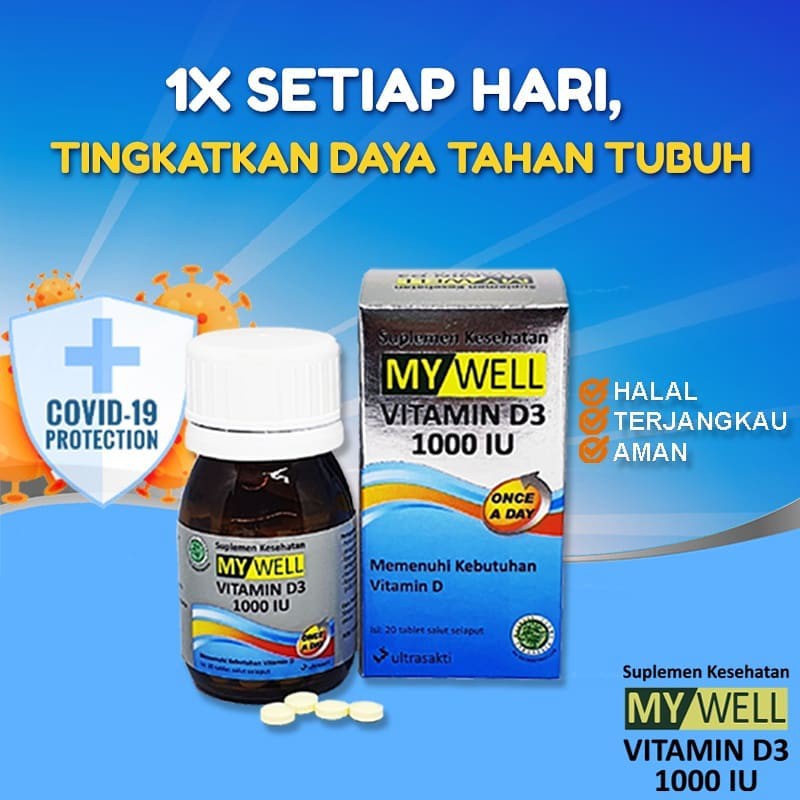 Jual MY WELL VITAMIN D3 1000 IU ISI 20 KAPSUL- MEMENUHI KEBUTUHAN VIT ...