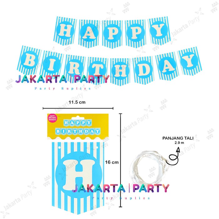 Jual Banner HBD Motif / Bunting Flag Happy Birthday Motif / Banner Flag ...