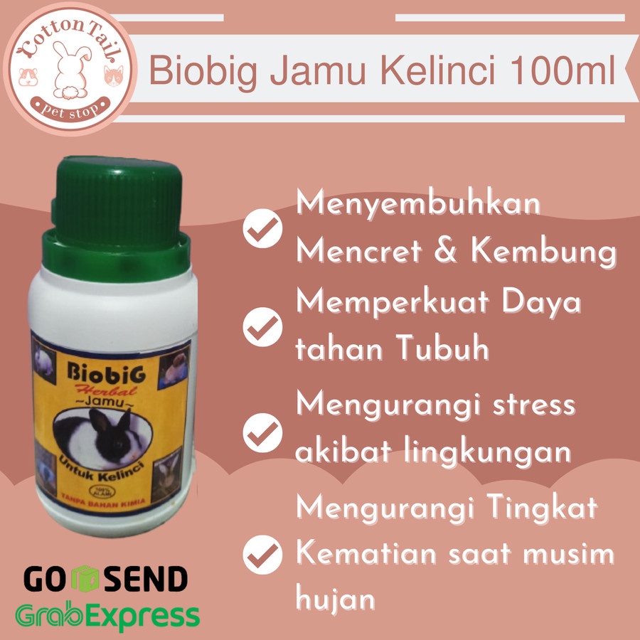Jual Vitamin Obat Kelinci Biobig Jamu Herbal Rabbit Hamster Cavy 100ml ...
