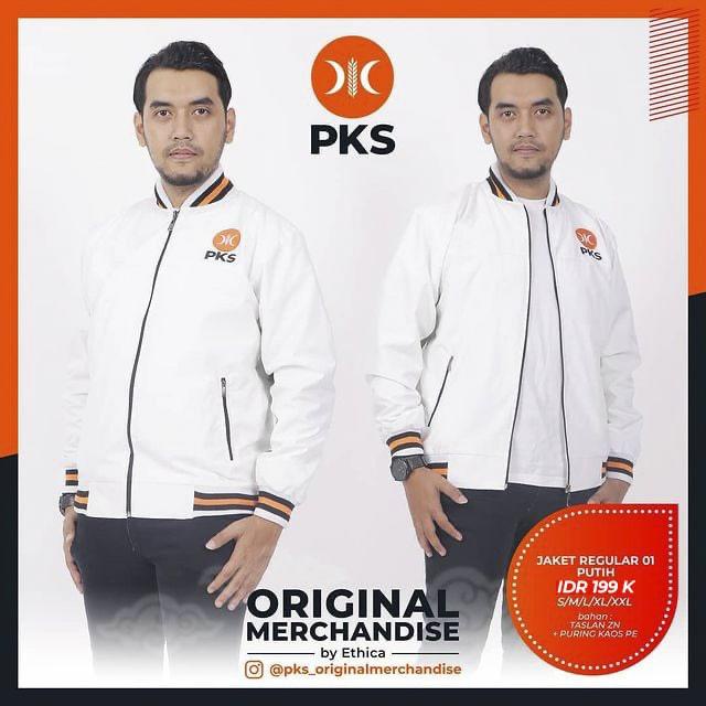 Jual PKS Merchandise | Jaket Regular 01 Putih Jaket Logo PKS | Shopee ...