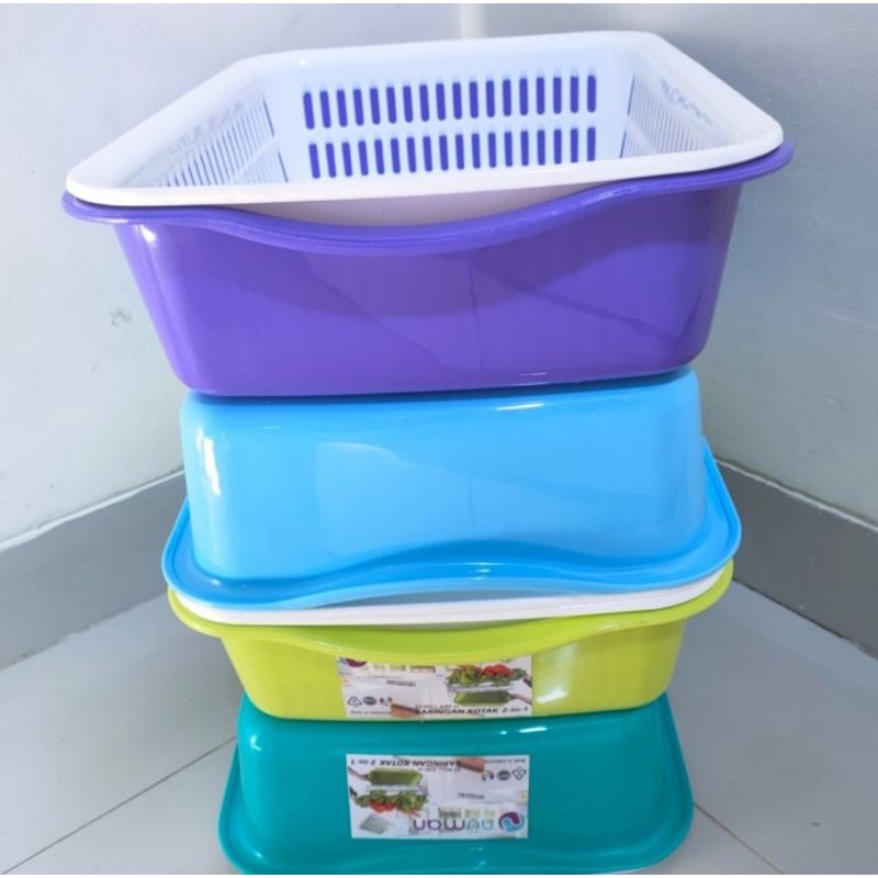 Jual Baskom + Saringan / Set Saringan Numan Kotak 2 in 1 - Litter Box ...