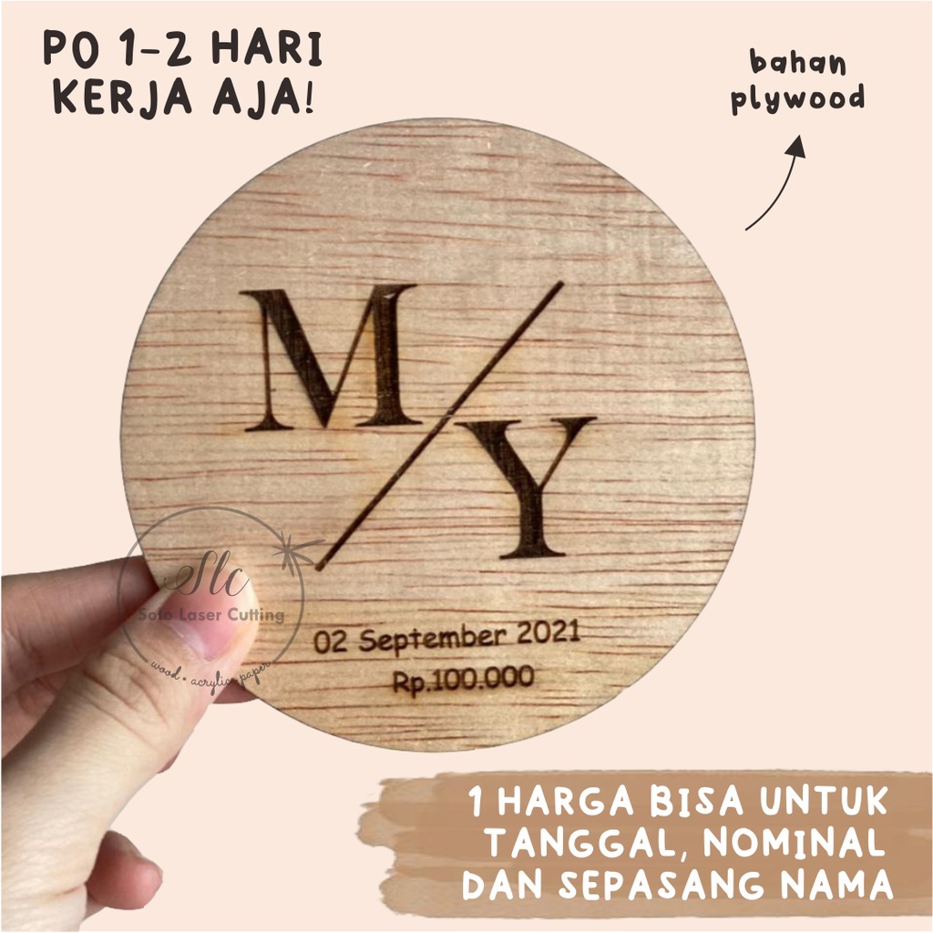 Jual INISIAL GRAFIR BULAT BAHAN PLYWOOD ISIAN MAHAR SESERAHAN SCRAPBOOK ...