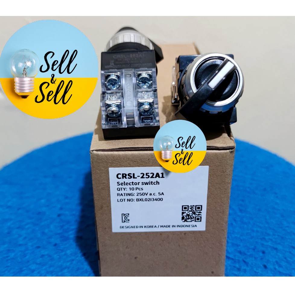 Jual Selector Switch 2 Posisi Hanyoung Nux CRSL-252A1 (25 mm) / Selector HY 2P CRSL252A1 ...