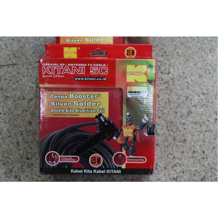Jual Kabel Antena TV Kitani 5C 2V Panjang 25 Meter RG6 - Kabel Antena Terbaik | Shopee Indonesia